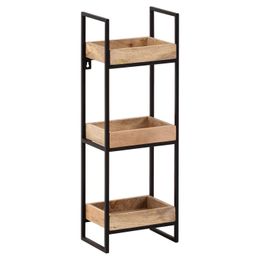 KADIMA DESIGN WANDREGAL Mango Massivholz Metall Industrial Stil 27x77x18 cm Rechteckig mit 3 Ablagen