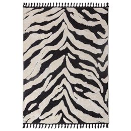 KADIMA DESIGN HOCHFLORTEPPICH mit Fransen MARA, mit Tier-Motiv, Beige, 160 x 230 cm