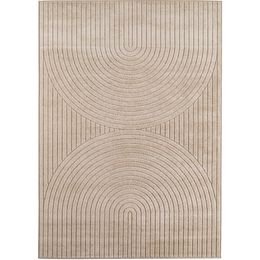 KADIMA DESIGN TEPPICH Outdoor ENGADIN in Beige, im Skandi-Stil mit 3D-Design, 140 x 200 cm