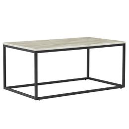 Beliani COUCHTISCH Marmor Optik beige/schwarz rechteckig 60/100 cm Delano