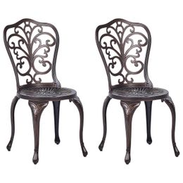 Beliani GARTENSTUHL 2er Set Braun Triora