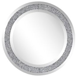 Beliani WANDSPIEGEL silber 70 cm Glitzer-Effekt Erbray