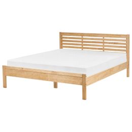 Beliani HOLZBETT 160/200cm Heller Holzfarbton Carnac