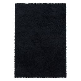 KADIMA DESIGN TEPPICH Hochflor SPREE in Schwarz, einfarbig, 160 x 230 cm