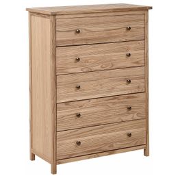Beliani KOMMODE mit 5 Schubladen Sassafrasholz Braun Salton