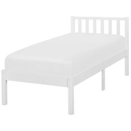 Beliani HOLZBETT 90/200cm Wei&szlig; Florac