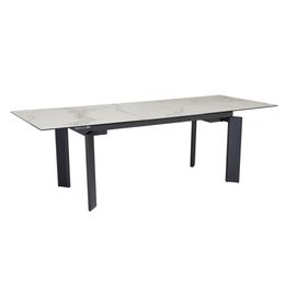 KADIMA DESIGN ESSTISCH Ausziehbar Keramik Glas Marmoroptik 180-240 MALTA, Wei&szlig;-Schwarz 180x95x77 cm