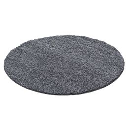 KADIMA DESIGN HOCHFLORTEPPICH RHEIN, einfarbig, aus Polypropylen, Grau, &Oslash; 120 cm