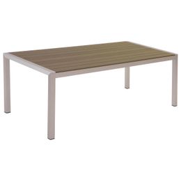Beliani GARTENTISCH Aluminium braun 180/90 cm Vernio