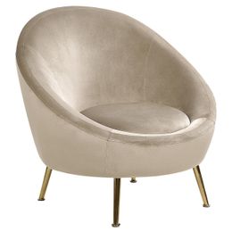 Beliani SESSEL Samtstoff taupe Langa