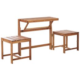 Beliani BISTRO-SET Heller Holzfarbton Tuenno