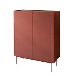 HOCHKOMMODE ESSENCE 2D KD97 Keramik Rot / Eiche Linea