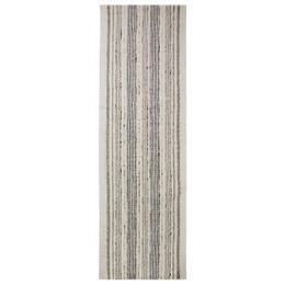 KADIMA DESIGN WOLLTEPPICH handgewebt HYTHE, gestreift, Natur, 80 x 300 cm