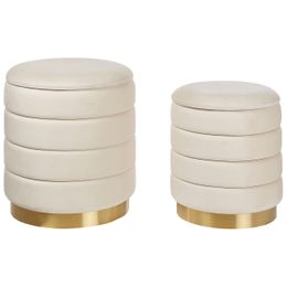 Beliani POUF 2er-Set Beige Garland