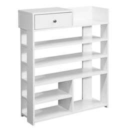 KADIMA DESIGN SCHUHREGAL &ndash; Wei&szlig;, 75x92,5x24 cm, 7 F&auml;cher, mit Schublade, kompakt