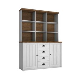 GESCHIRRSCHRANK L&eacute;andre Wei&szlig; und Holz