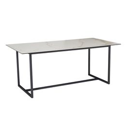 KADIMA DESIGN ESSTISCH Glas Keramik Marmoroptik Designer 180x90 ARCTIC, Wei&szlig;-Schwarz 180x90x76 cm