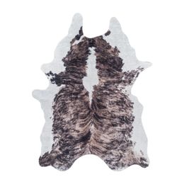 KADIMA DESIGN TEPPICH Flachgewebe GASTEIN in Braun, in Rindsleder-Optik, aus Polyester, 100 x 135 cm