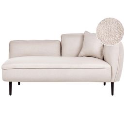Beliani CHAISELONGUE Boucl&eacute; hellbeige rechtsseitig Chevannes