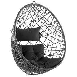 Beliani H&Auml;NGESESSEL PE Rattan schwarz 94 cm Alatri
