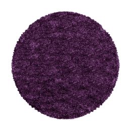 KADIMA DESIGN HOCHFLORTEPPICH SALZACH, einfarbig, Violett, &Oslash; 120 cm