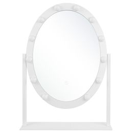 Beliani BADSPIEGEL mit LED-Beleuchtung oval 50/60 cm Rostrenen