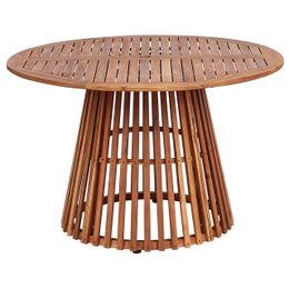 Beliani GARTENTISCH Heller Holzfarbton Agello