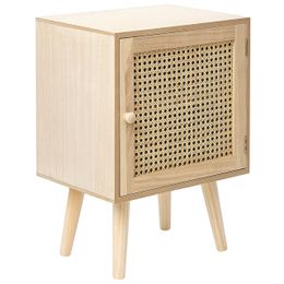 Beliani NACHTTISCH Rattan heller Holzfarbton 38/30 cm Almo
