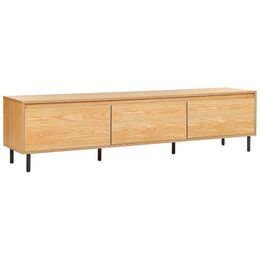 Beliani TV-M&Ouml;BEL Hellbraun, Schwarz Nikea 45/180/40 cm