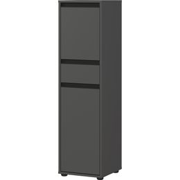 KADIMA DESIGN BADSCHRANK schmal HAMBURG Soft-Close, 33x121x34 cm | Graphit