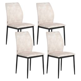 Beliani ESSZIMMERSTUHL 4er-Set Hellbeige Rocheport