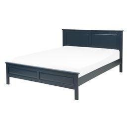Beliani HOLZBETT 140/200cm Dunkelblau Olivet