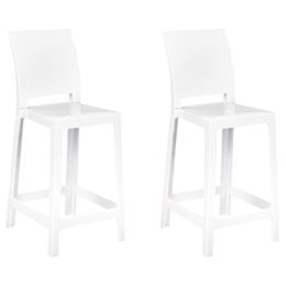 Beliani BARSTUHL 2er-Set Kunststoff wei&szlig; Wellington