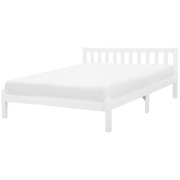 Beliani HOLZBETT 180/200cm Wei&szlig; Florac