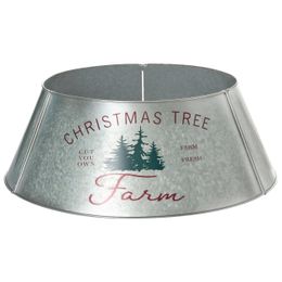 Beliani WEIHNACHTSBAUMKRAGEN 25 cm Silber Rovaniemi