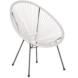 Beliani RATTANSTUHL Kunststoff wei&szlig; 70 cm Acapulco II