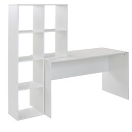 KADIMA DESIGN SCHREIBTISCH &ndash; mit Regal, gro&szlig;, puristisches Design, Melaminharzbeschichtung