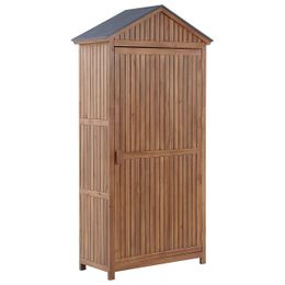 Beliani GARTENSCHRANK Akazienholz braun 200/100 cm Savoca