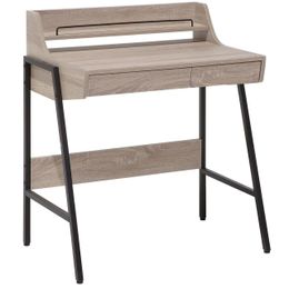 Beliani SCHREIBTISCH heller Holzfarbton 77/46/89 cm Broxton