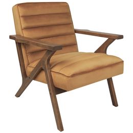 Beliani SESSEL Samtstoff Braun Kisa