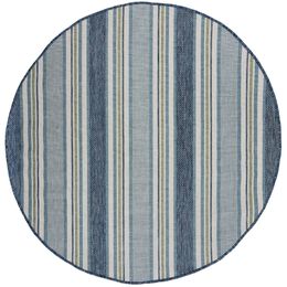 KADIMA DESIGN OUTDOORTEPPICH Waschbar FLEET, geometrisch, Blau-Gr&uuml;n, &Oslash; 160 cm