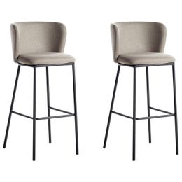 Beliani BARST&Uuml;HLEN 2er-Set Taupe Mina