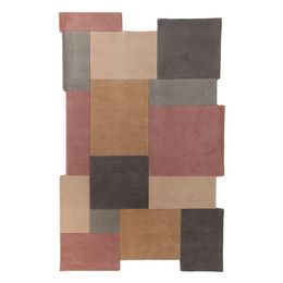 KADIMA DESIGN WOLLTEPPICH HALLEIN, geometrisch, Grau-Rosa, 200 x 290 cm