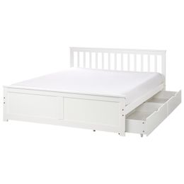 Beliani BETT mit Schubladen 160x200 cm Wei&szlig; Olendon