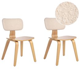 Beliani ESSZIMMERSTUHL 2er-Set Hellbeige/Hellbraun Lucinda