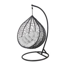 HOLLYWOODSCHAUKEL f&uuml;r den Garten VIRELLA XL, Schwarz + Grau