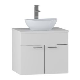 Badplaats WASCHBECKENUNTERSCHRANK Colorado 2 Schubladen Wei&szlig; Matt - 60 x 46 x 52 cm