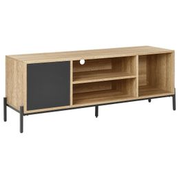 Beliani TV-M&Ouml;BEL Hellbraun, Grau, Schwarz MOINES 56/140/40 cm