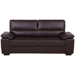 Beliani 3-SITZER-SOFA Kunstleder Braun Vogar