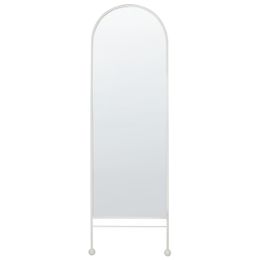 Beliani WANDSPIEGEL Metall wei&szlig; 45/145 cm Jarnages